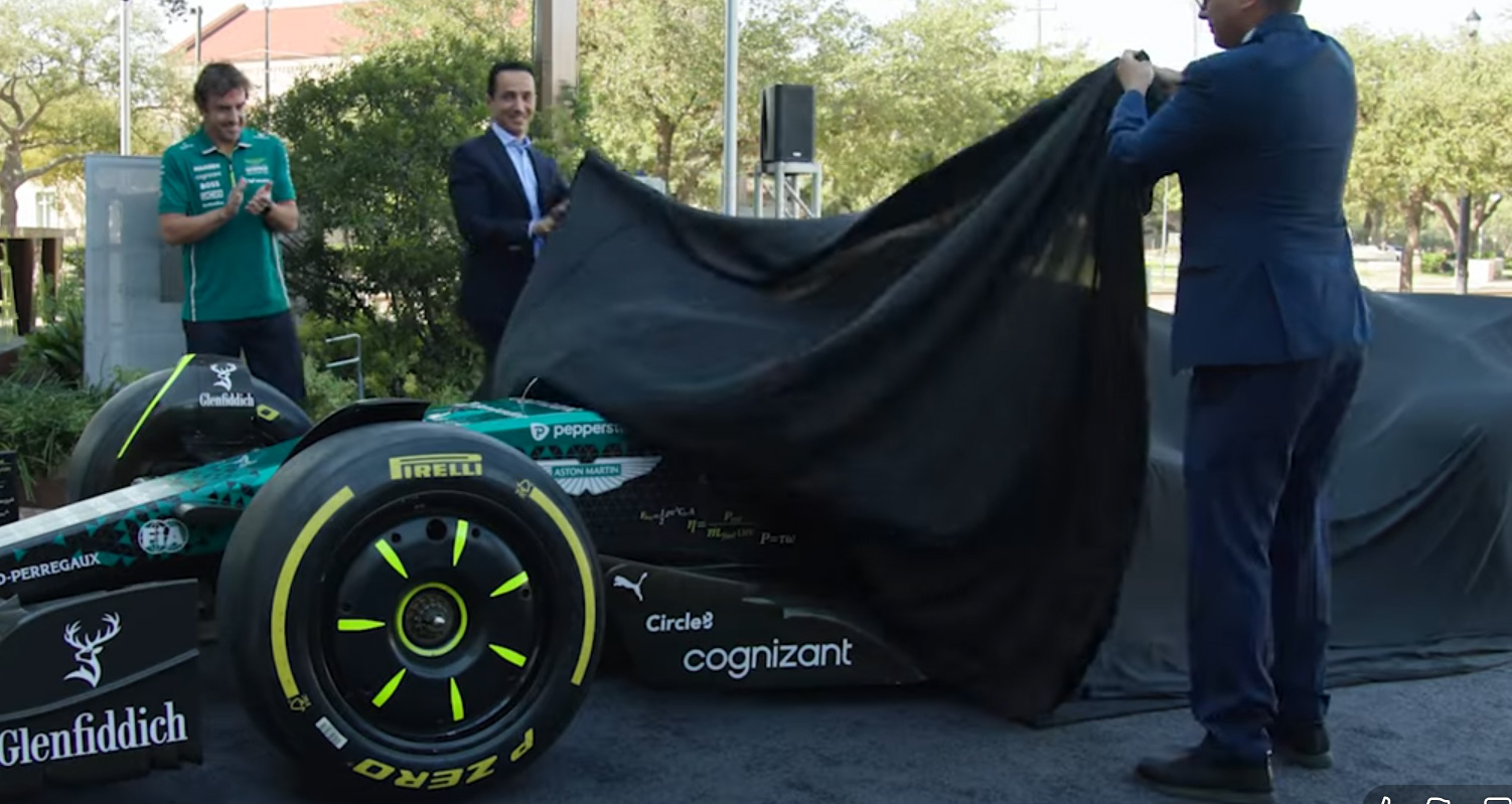 Aston Martin Aramco F1 Reveal with Cover Company